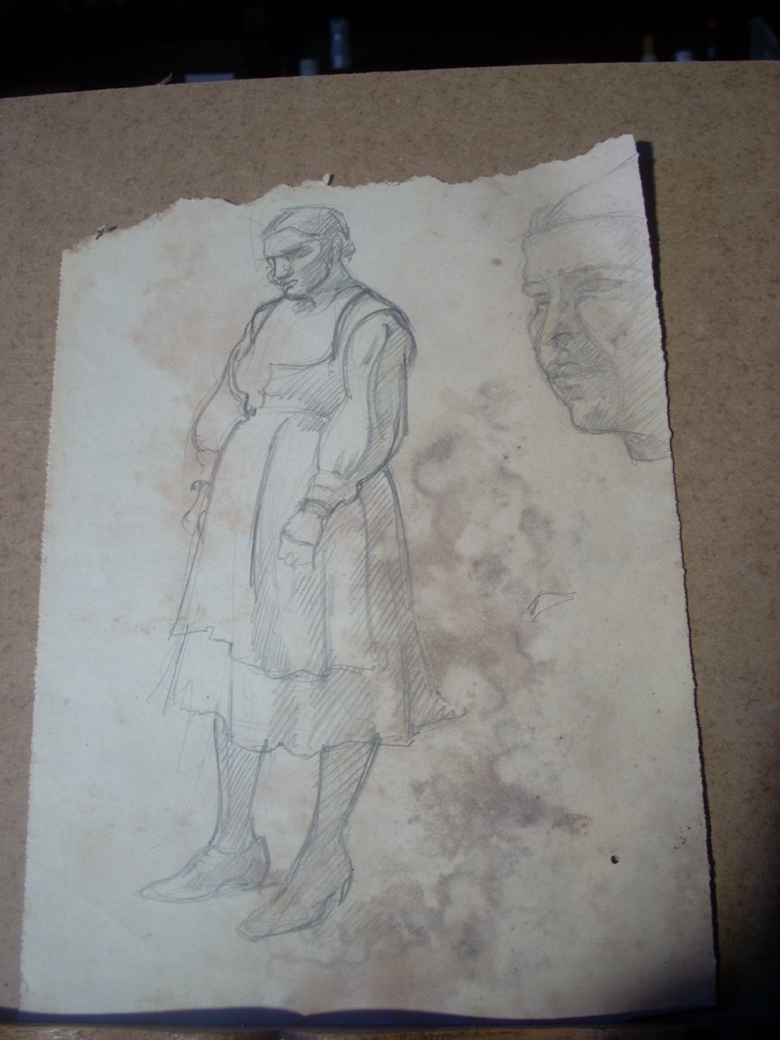 Schizzi vari di Assunta 77 figura femminile disegno 1900 - 1981
