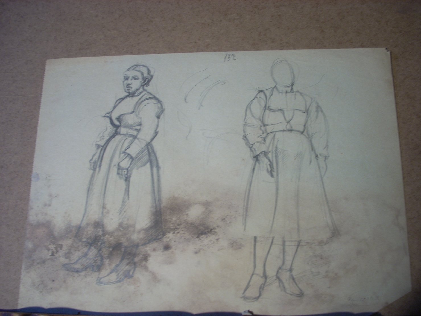 Schizzi vari di Assunta 51 figura femminile disegno, 1938 - 1938