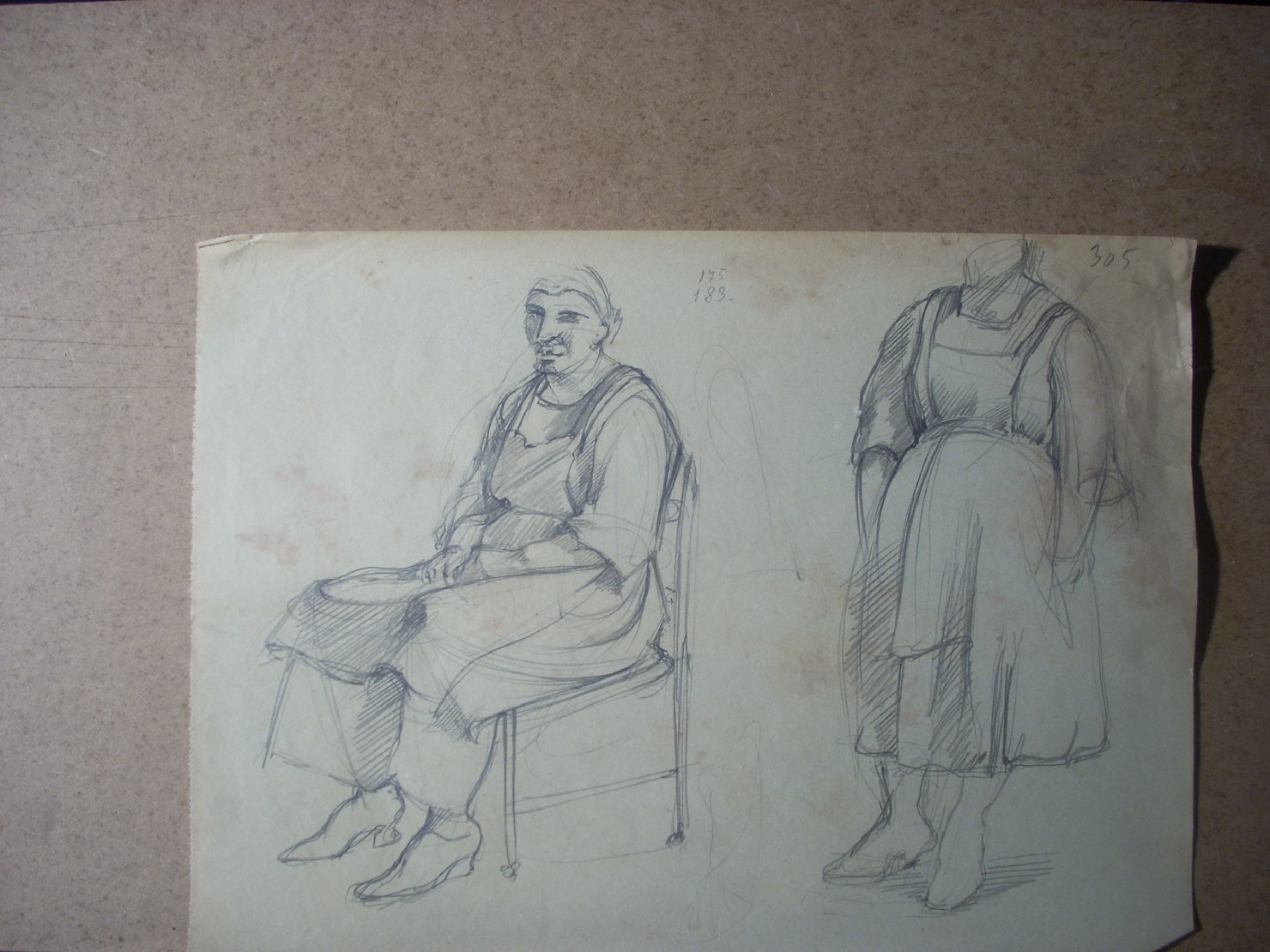 Schizzi vari di Assunta 124 figura femminile disegno 1900 - 1981