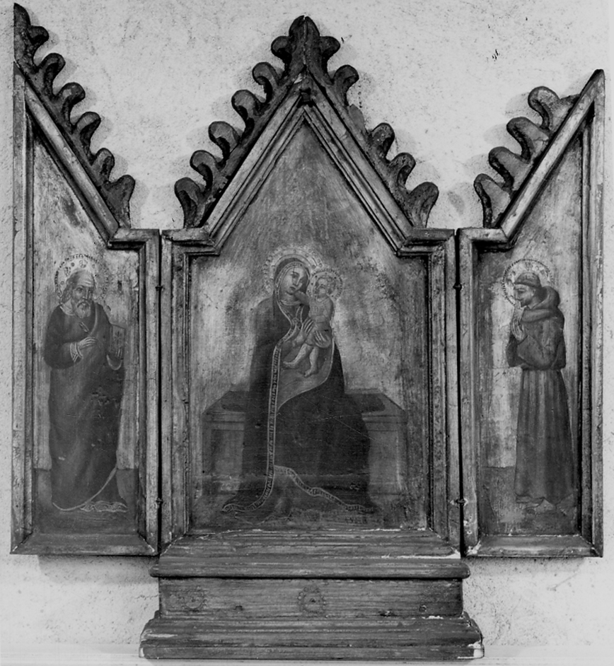 Madonna con Bambino, San Domenico e santo apostolo trittico portati