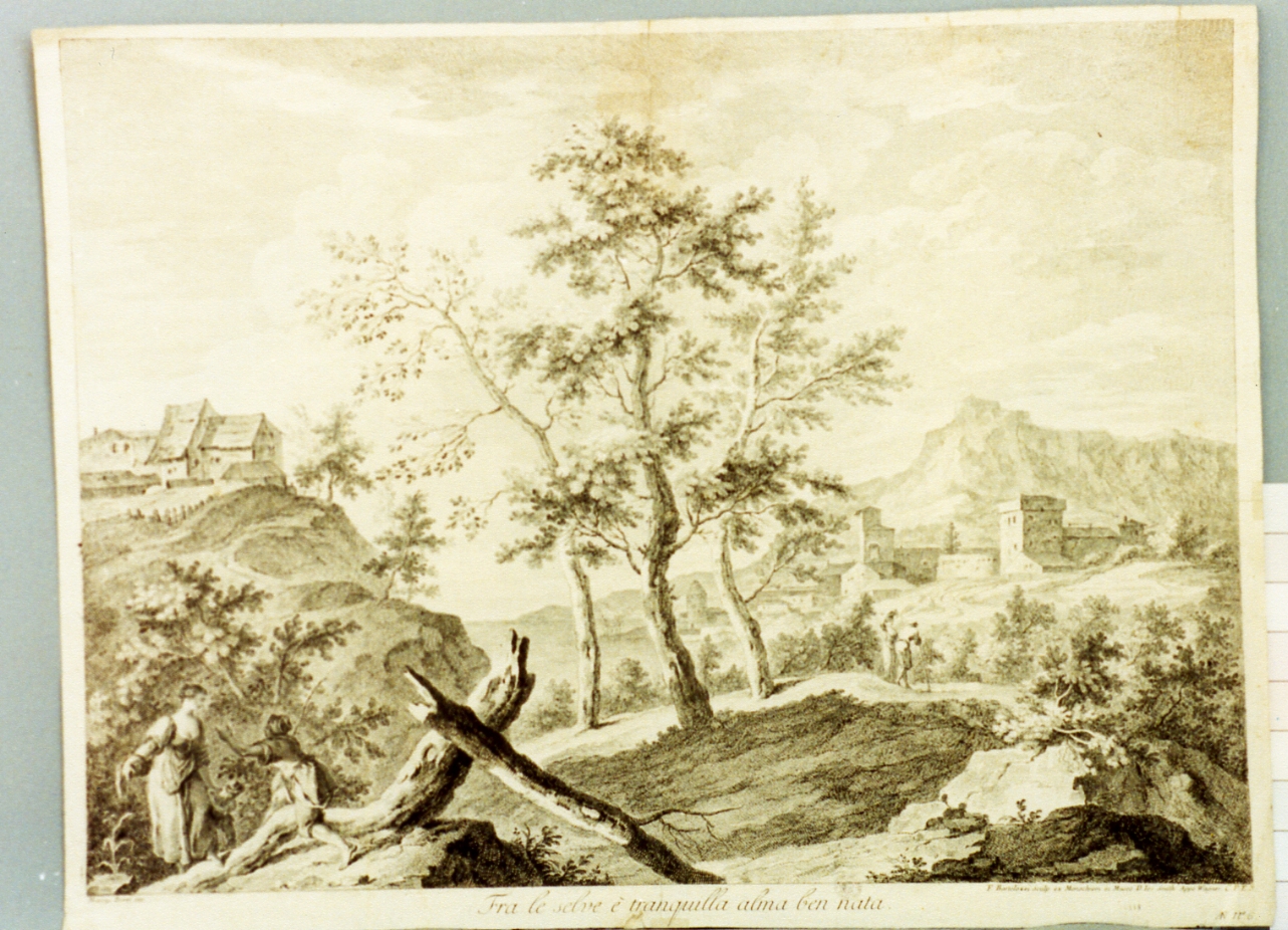 paesaggio con figure stampa 1700 - 1813